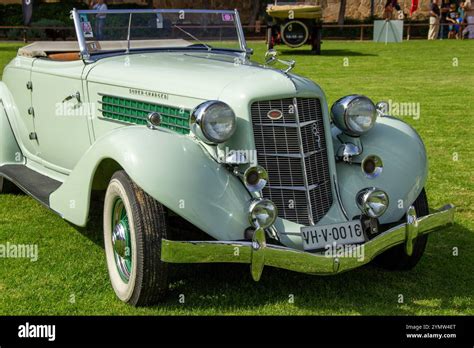Classic Auburn Speedster 851 Supercharged Parked On A Green Lawn During