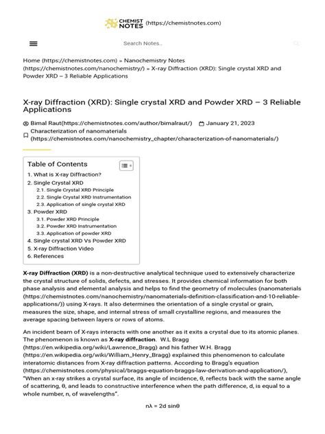 X Ray Diffraction Single Vs Powder Xrd Pdf X Ray Crystallography