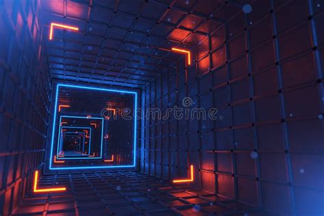 Technological Tunnel Data Transfer Concept Stock Illustration