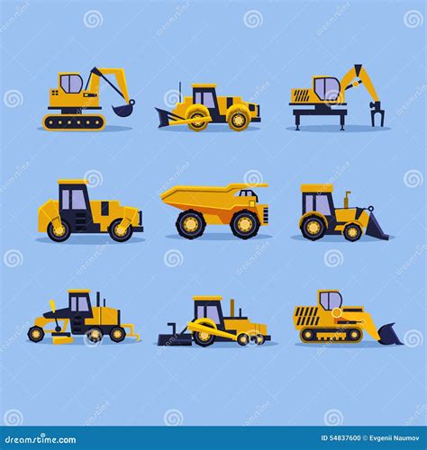 Yellow Tractors Vector Illustration Stock Vector Illustration Of