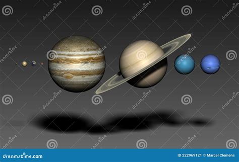 Planetas Do Sistema Solar Em Escala Ilustração Stock Ilustração De