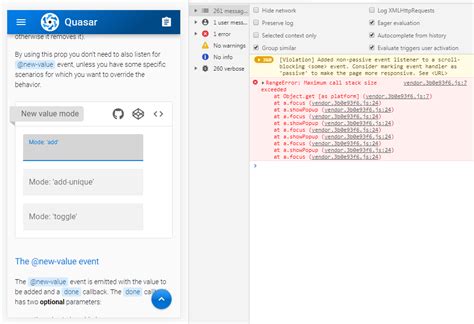 Qselect Rangeerror On Mobile · Issue 4799 · Quasarframeworkquasar