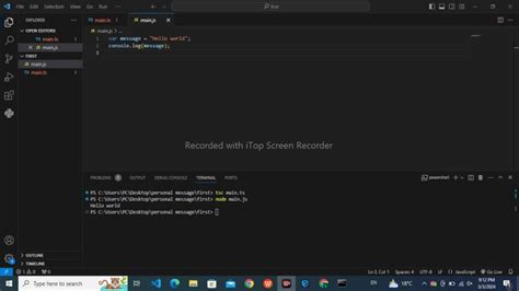 Laiba Siddique On Linkedin My First Assignment In Typescript Which Is Hello World 🌏