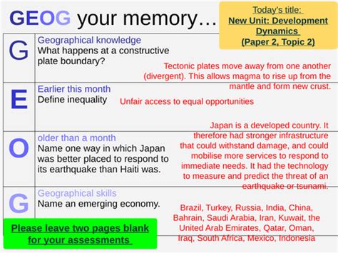 Development Dynamics Scheme Of Work Edexcel Geography Gcse Teaching