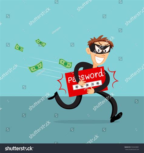 Thief Hacker Stealing Passwords Computer Vector Stock Vector Royalty Free 550469881 Shutterstock