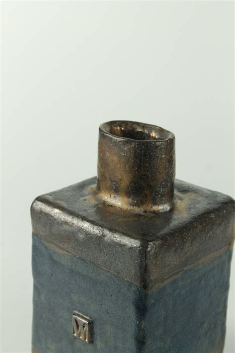 Handmade Rectangular Ceramic Vase Amazing Color Combination Eye