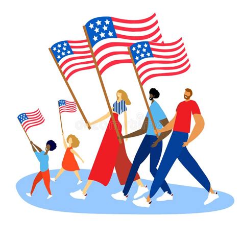 Americanos En Ropa Nacional Ilustración Del Vector Ilustración De