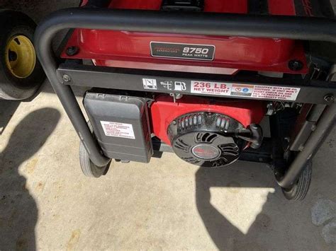 Predator 8750 Gas Generator Legacy Auction Company