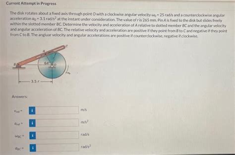 solved current attempt in progress the disk rotates about a