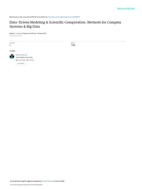 Data Driven Modeling Scientific Computation Method Pdf Numerical