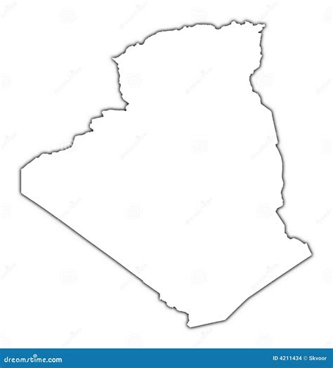 Carte D Ensemble De L Alg Rie Avec L Ombre Illustration Stock Image