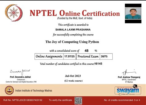 Laxmi Prasanna Samala On Linkedin Python Programming Nptel