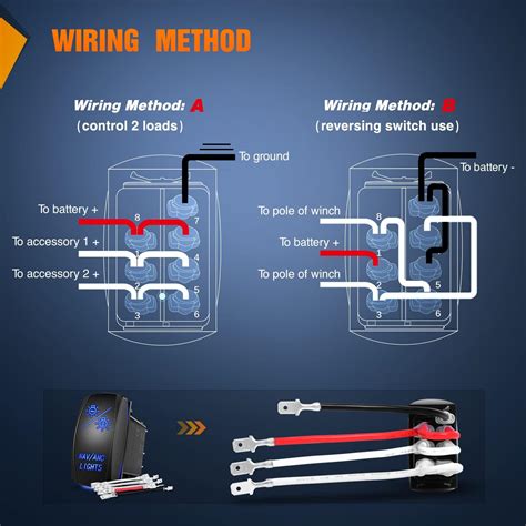Nilight NAV/ANC Rocker Switch 7Pin Marine Boat Navigation Anchor Lights Toggle Switch 12V 24V ...