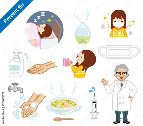 Flu Prevention Clipart Set Stock Vector Adobe Stock