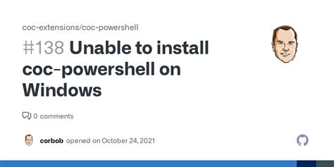 Unable To Install Coc Powershell On Windows · Issue 138 · Coc