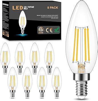 Cotanic Dimmable Candelabra LED Bulb 3000k Soft White E12 Base Ceiling Fan Light Bulb 60W