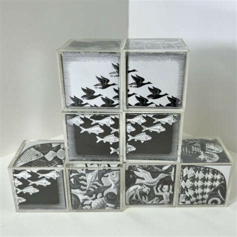 M C Escher Cube Block Type Desktop Puzzle 1990 Cordon Art Sky Water Relativity 3937529457