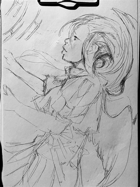 「少し描きました。 夜勤の夜食休憩時に。 夜食は食べないので😅 イラスト Illustration Rkgk 」gonの漫画