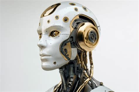 Sophisticated Humanoid Robot With Intricate Design And Metallic Features Stock Image Image Of