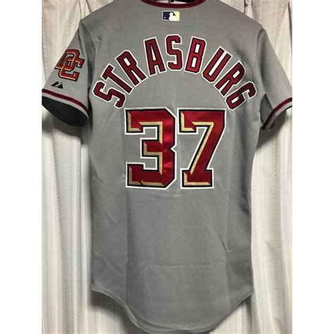 のサラリー Mlb ナショナルズ スティーブンストラスバーグ オーセンティックユニフォーム グレー