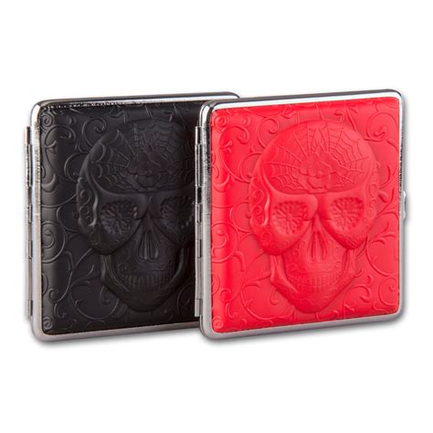 Zigarettenetui Metall Skull Rubber Tabakfabrik Roth