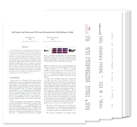 Scenerf Self Supervised Monocular 3d Scene Reconstruction With Radiance Fields