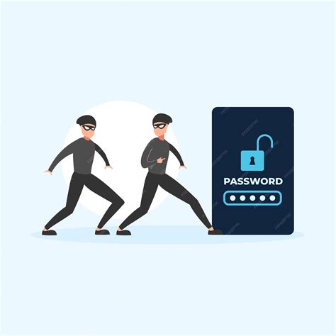 Premium Vector Cute Flat Illustration Cartoon Of Thief Hacker Stealing Data Money For Web