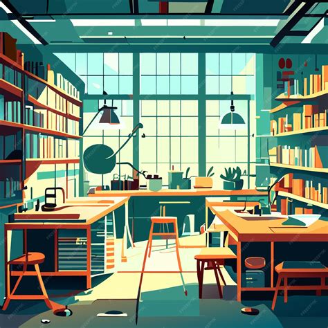 Premium Vector Chemistry Room School Laboratory Classroom Interior