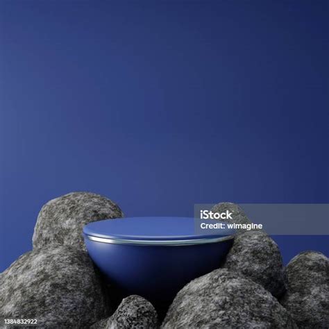 바위에 간단한 받침대 제품 디스플레이를위한 장면 3d 디자인 0명에 대한 스톡 사진 및 기타 이미지 0명 3차원 형태