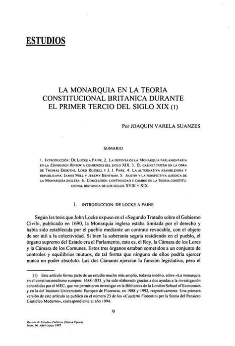 La Monarquía En La Teoría Constitucional Británica Durante El Primer