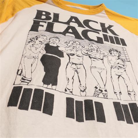 Black Flag Baseball Raglan Band Tee Shirt Art By Depop
