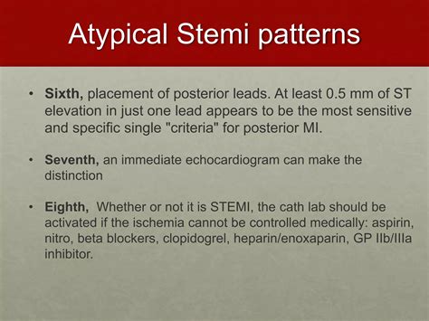 Atypical Stemi Patterns And Stemi Equivalents Pptx Heart And