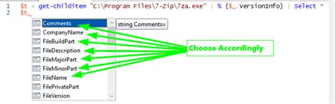 Powershell How Do I Get All Of The Versioninfo Strings From A Exe