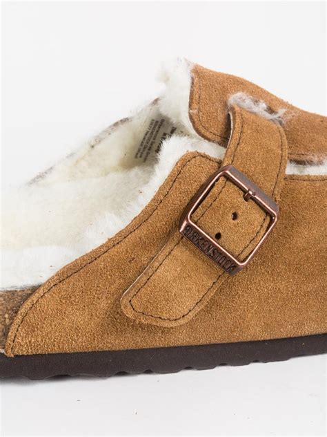 Birkenstock Boston Clog With Shearling In Mink