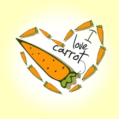 Premium Photo Illustrations Print I Love Carrots