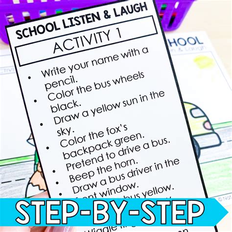 Back To School Listen And Laugh Listening Following Directions Activities