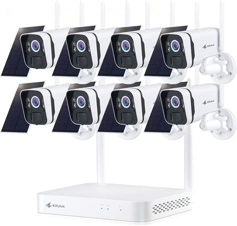 Kittyhok Sistema De Cámara De Seguridad Solar Inalámbrica 8 Cámaras De