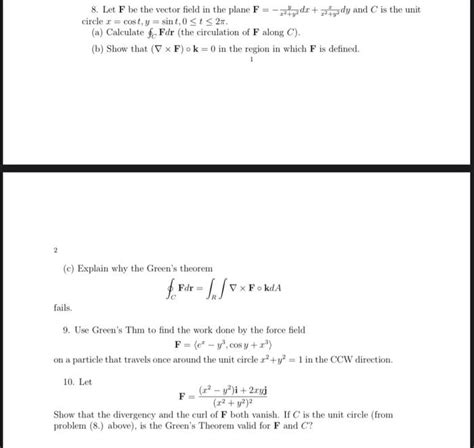Solved 10 Let F x² y² i 2xyj x² y² ² Show that Chegg com