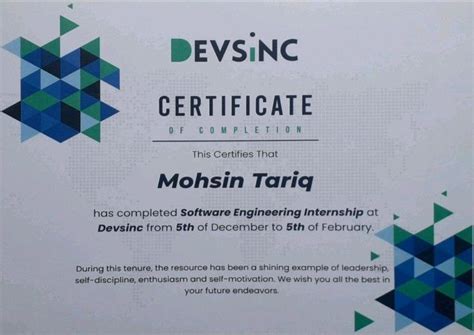 mohsin tariq on linkedin internship softwaredevelopment