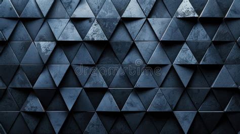 A Wall Texture That Features A 3d Triangle Tile Pattern Stock