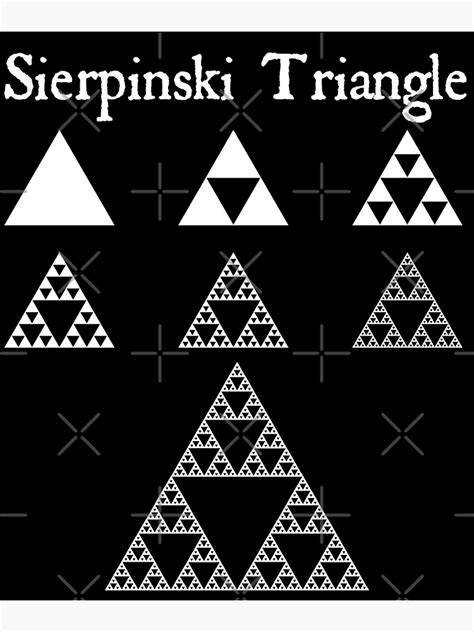 Sierpinski Triangle Fractal Chaos Theory Math Physics White Design