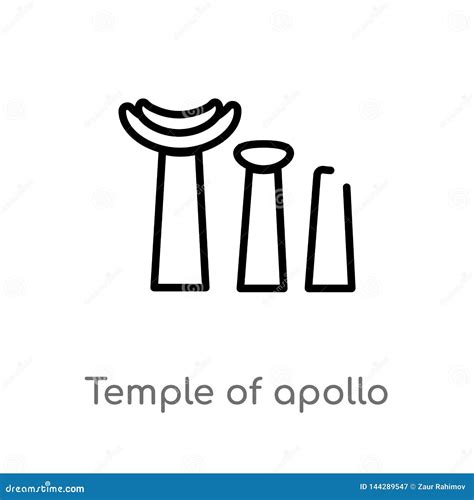 Templo Del Esquema Del Icono Del Vector De Apolo L Nea Simple Negra