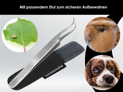 Zeckenzange Edelstahl Zeckenpinzette Zeckenentferner für Tiere Hunde