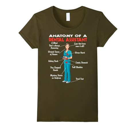Anatomy Of A Dental Assistant Funny Dental Assistant Shirt
