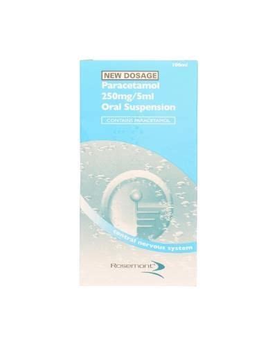Paracetamol 250mg5ml Oral Suspension By Rosemont 100ml Prime Health