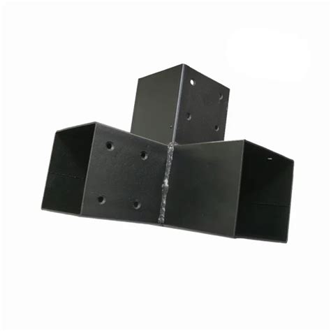 Wooden Connector Black Coated Metal Square Timber Connector Post
