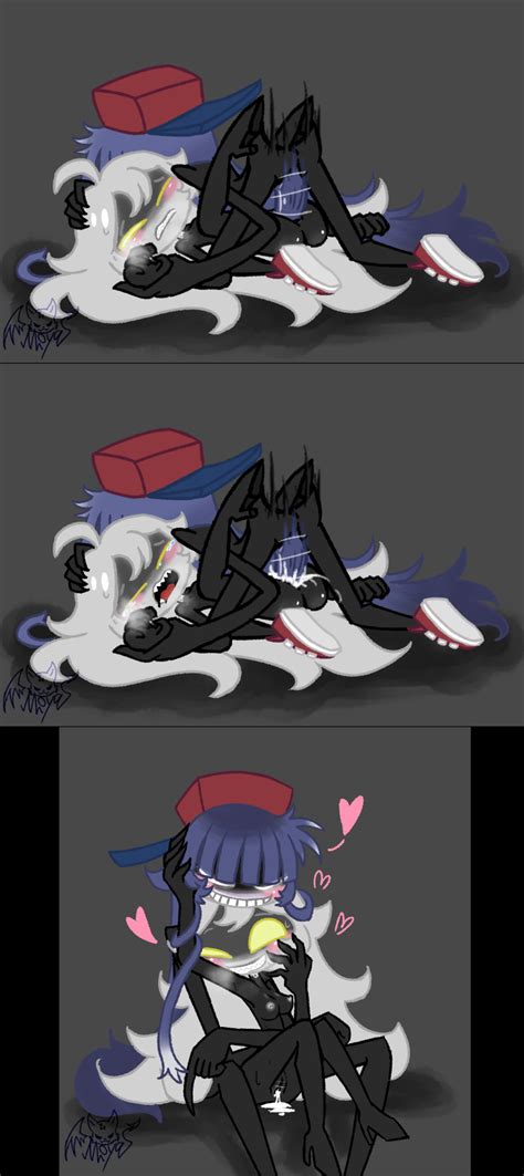 Rule 34 Blank Background Blue Hair Blush Boyfriend Friday Night