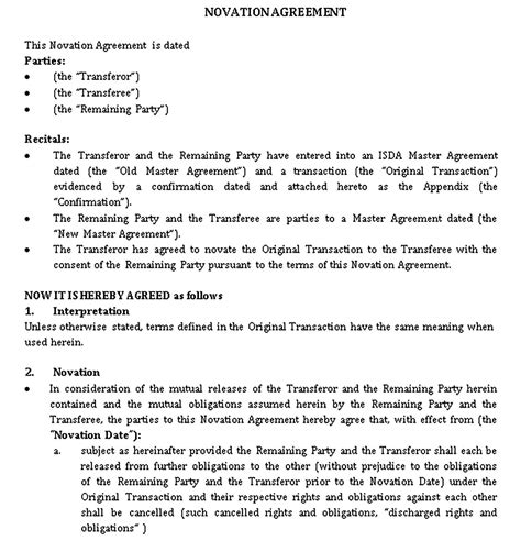 Create Effective Novation Agreements