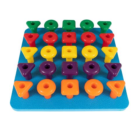Edxeducation Stacking Shape Pegs And Pegboard Set