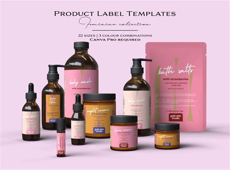 Editable Skincare Labels Chic Label Templates For Skincare Editable